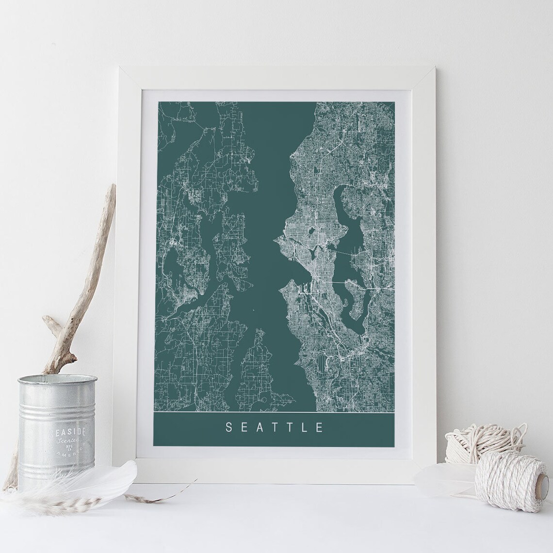 SEATTLE MAP PRINT Modern City Print Art Customizable City | Etsy