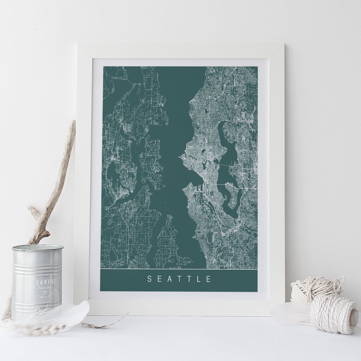 SEATTLE MAP PRINT Modern City Print Art Customizable City | Etsy