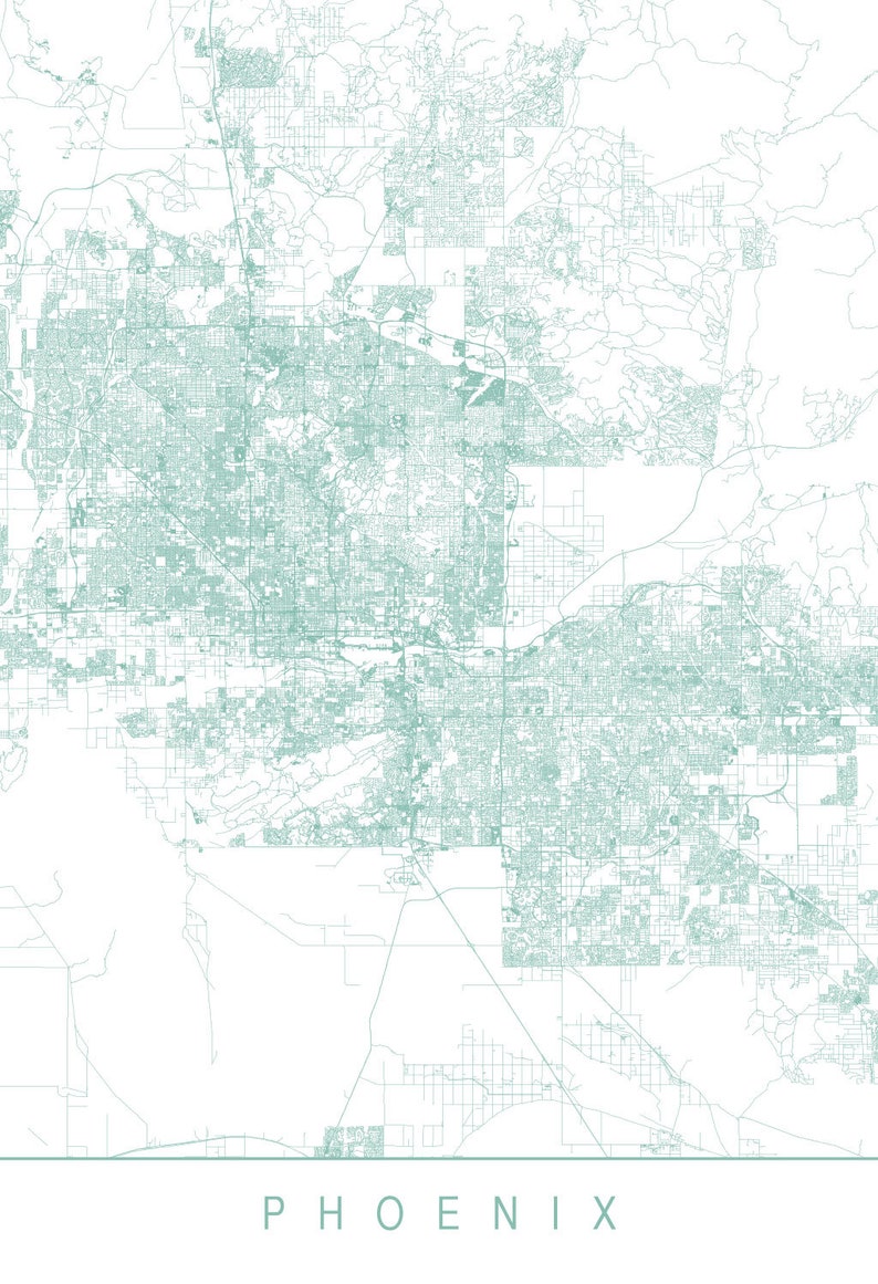 PHOENIX MAP Minimalist Phoenix Art Print Customizable City - Etsy