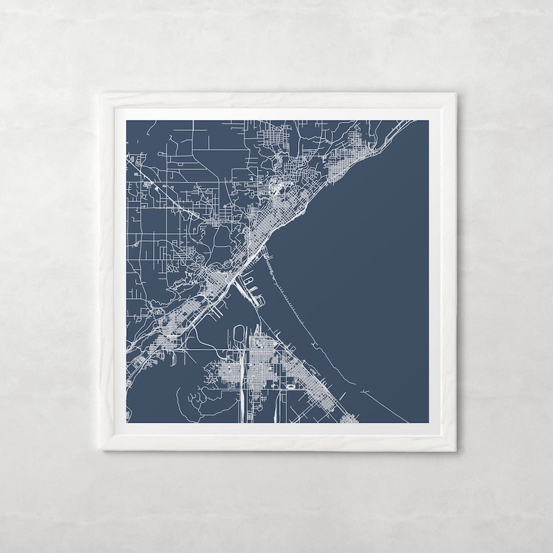 DULUTH CITY MAP Fine Art Map Poster Modern Duluth - Etsy