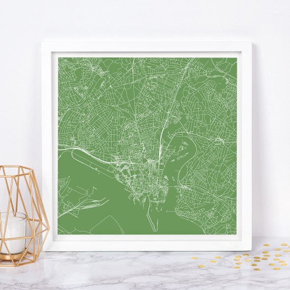 SOUTHAMPTON City Map Fine Art Map Poster England UK Map | Etsy
