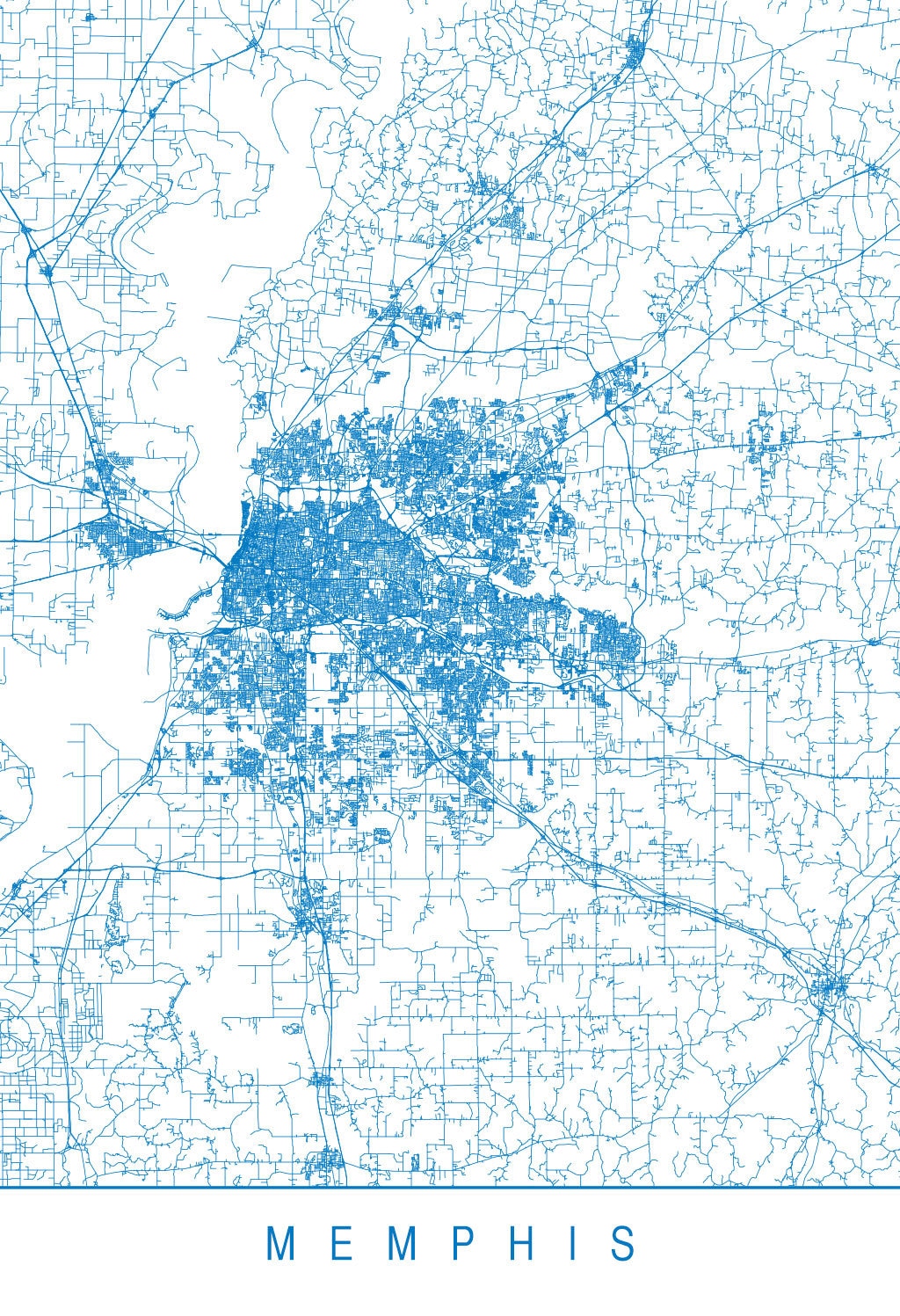 MEMPHIS MAP High Quality Giclee Print Minimalist Memphis | Etsy