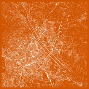 VIENNA MAP PRINT - Modern Vienna Austria Wien Map Poster - Minimalist ...