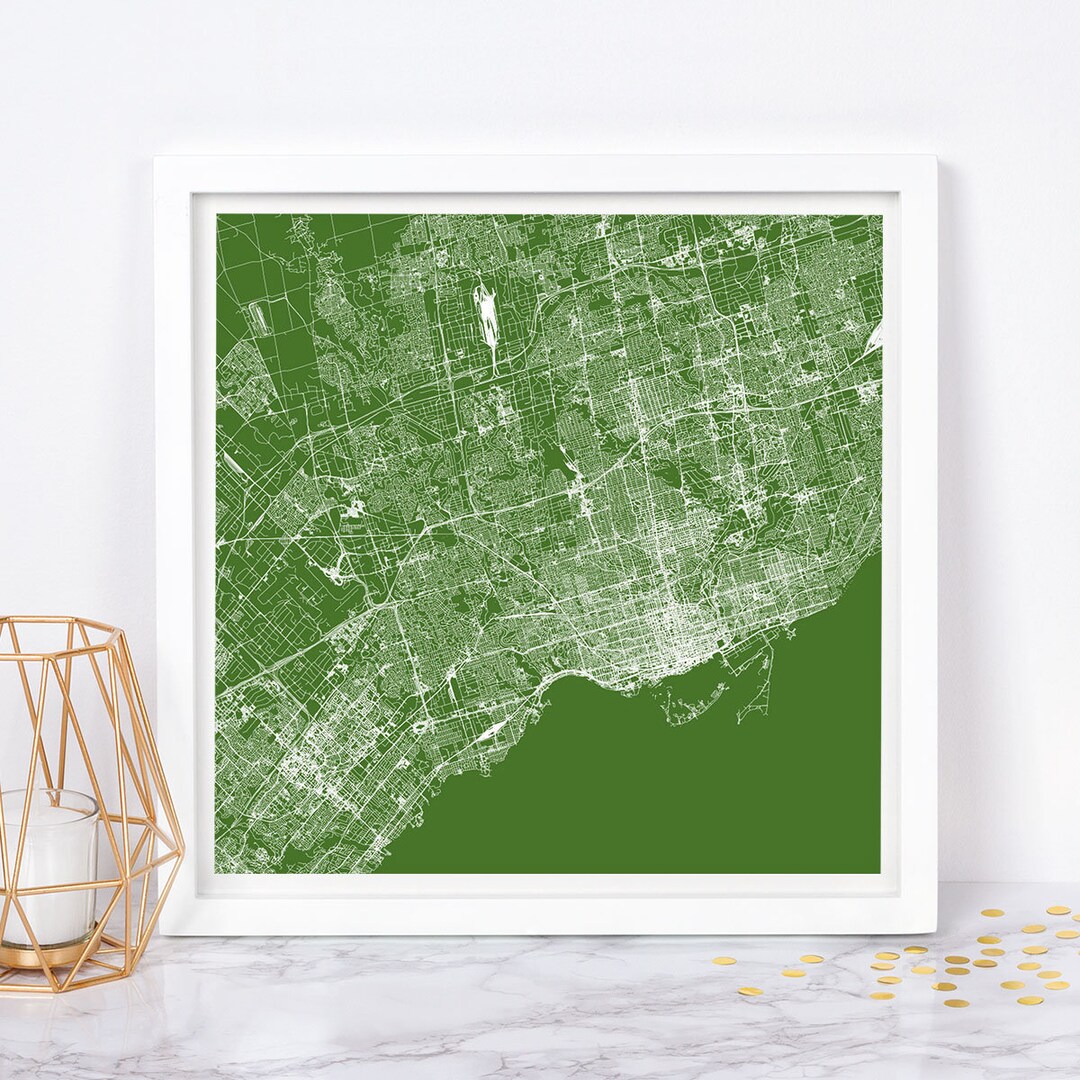 TORONTO MAP ART - Modern Ontario Canada Map Poster - Minimalist City ...
