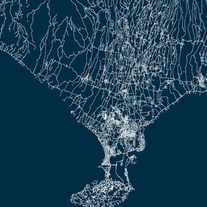 BALI GRID MAP Line Art Map Road Map of Bali Minimalist Map Bali ...