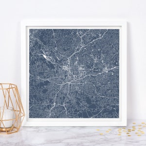 ATLANTA Georgia CITY MAP Poster Line Art City Map Road Map of - Etsy