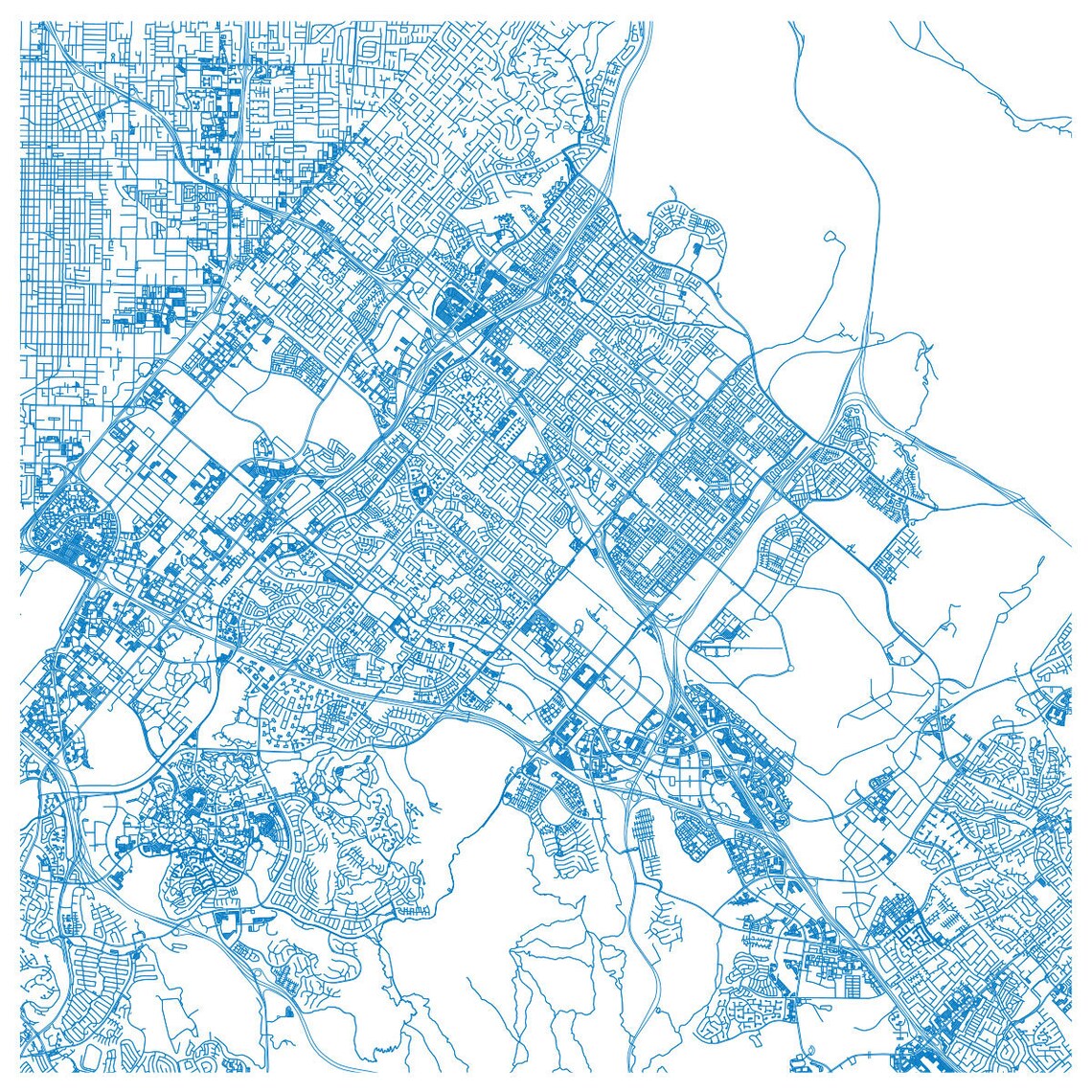 IRVINE CITY MAP Fine Art Poster Irvine California Map - Etsy