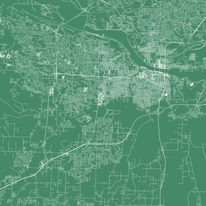 LITTLE ROCK CITY Map Minimalist Wall Art, Modern Design City Grid ...