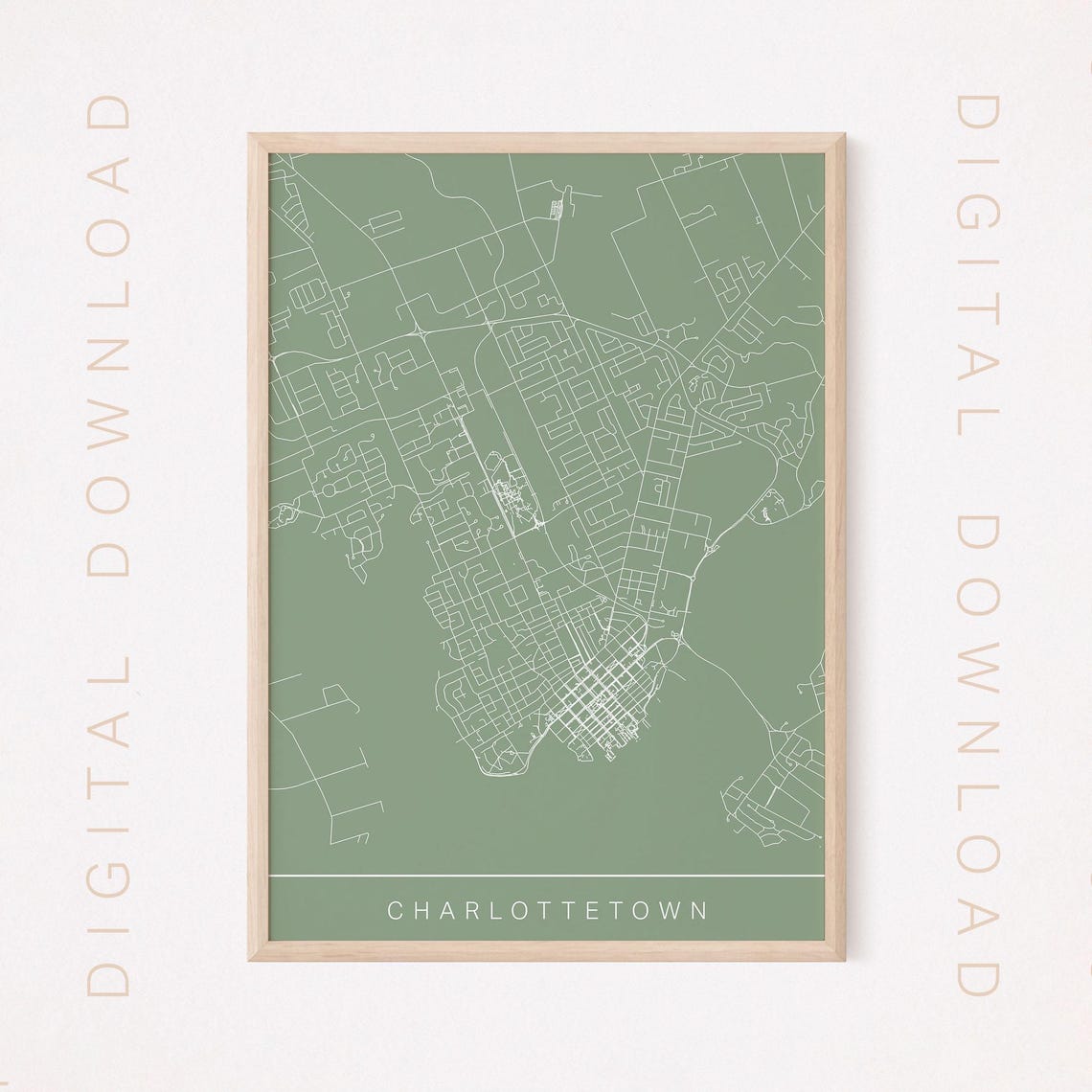 CHARLOTTETOWN PEI MAP, Printable Digital Download, Prince Edward Island ...