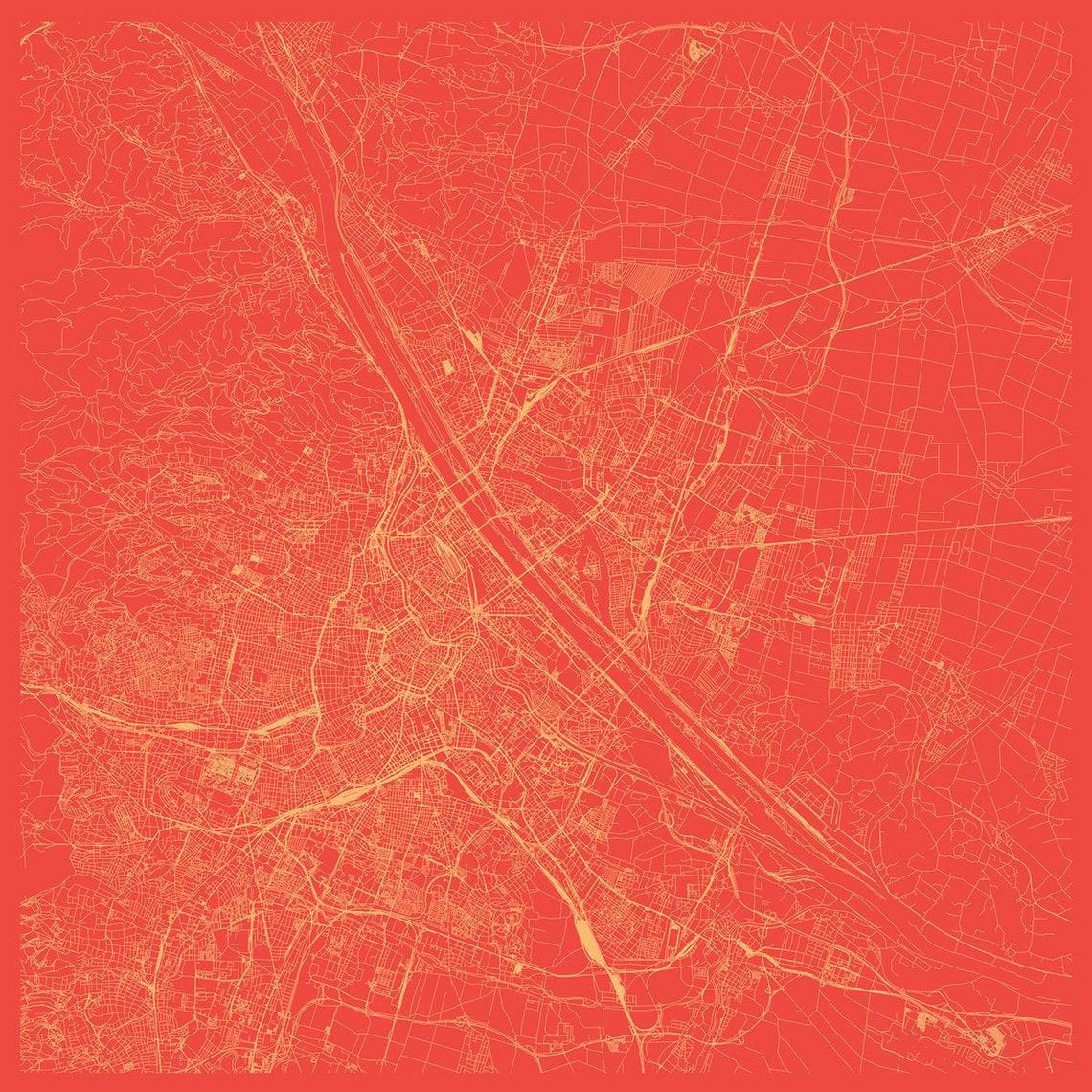 VIENNA MAP Customizable Colors Vienna Wall Art City Map | Etsy