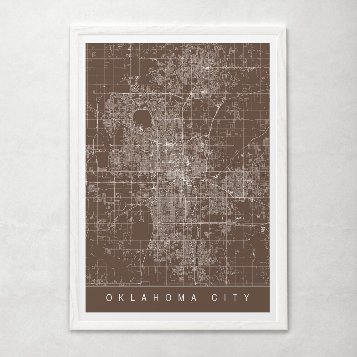 OKLAHOMA CITY MAP Art Print Modern City Print Art | Etsy