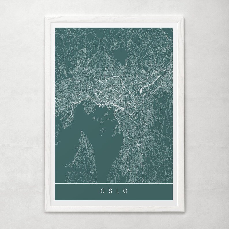 OSLO MAP ART Print Modern City Print Art Customizable City - Etsy