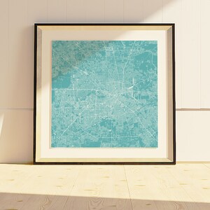 HOUSTON CITY MAP Fine Art Map Poster - Modern Texas United States Print ...