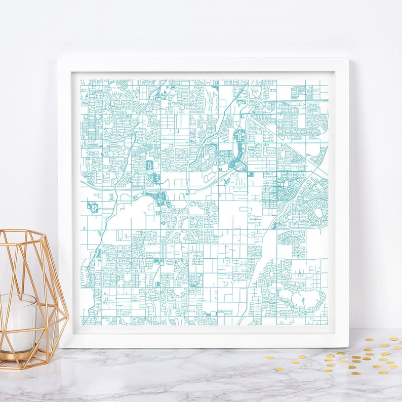 GILBERT CITY MAP Fine Art Poster Gilbert Arizona Map - Etsy