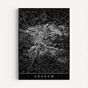 KRAKOW MAP PRINT Custom Line Art City Map Krakow Poland Map Art ...