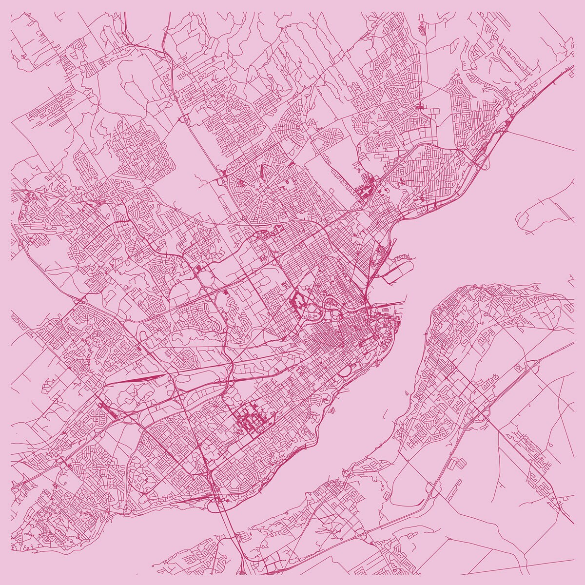 QUEBEC CITY MAP Customizable Colors Quebec City Wall Art | Etsy Canada