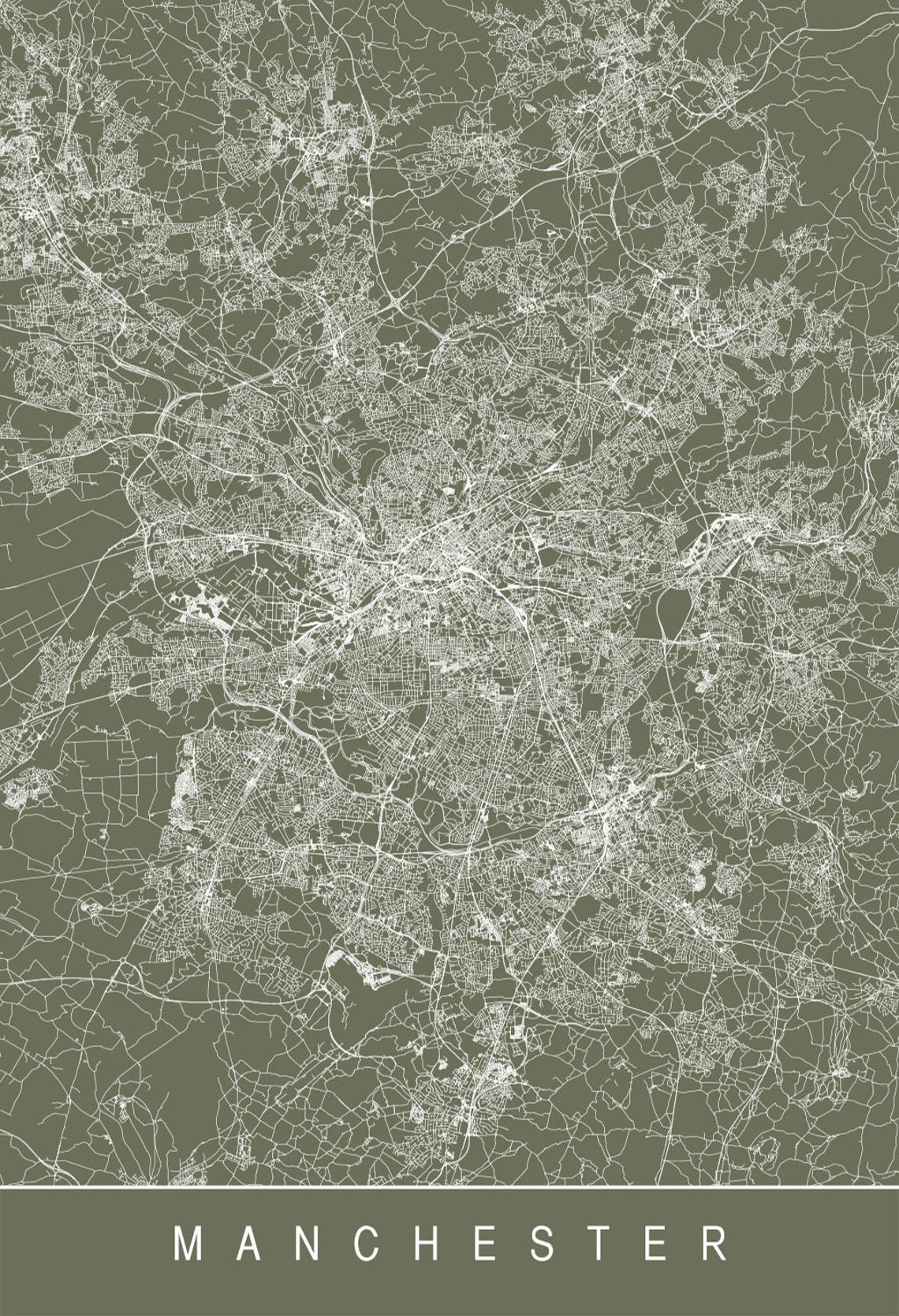 MANCHESTER CITY MAP Art Print Line Art City Map Manchester | Etsy