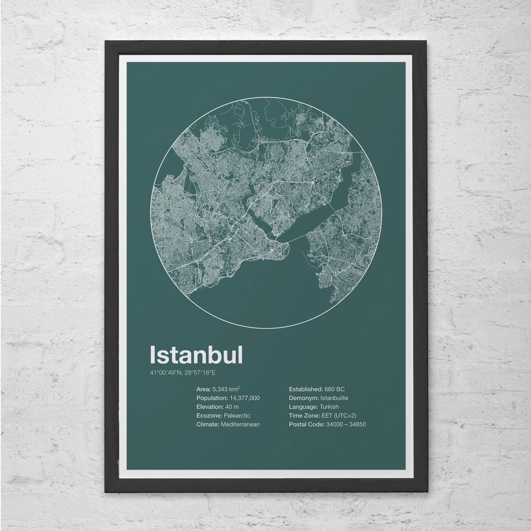 ISTANBUL INFO MAP - Istanbul, Turkey - Minimalist Map of Istanbul ...