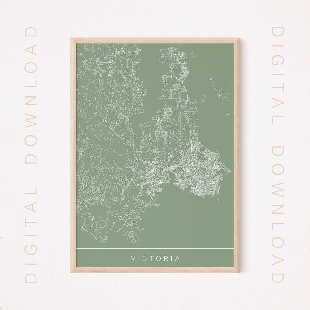 VICTORIA BC MAP Print, Digital Download, Victoria Map Art, High Quality ...