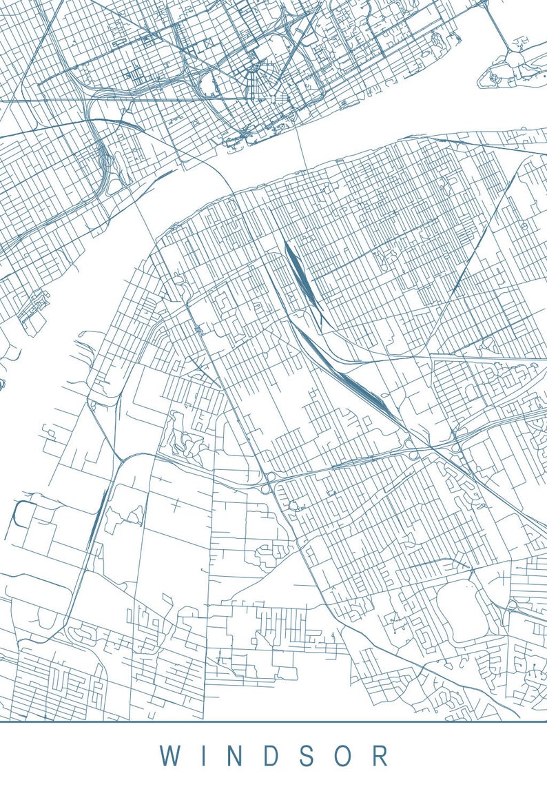 WINDSOR MAP Minimalist Windsor Art Print Customizable City - Etsy Canada