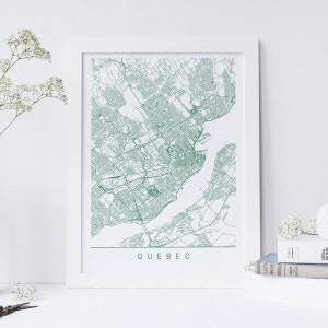 QUEBEC CITY MAP Minimalist Quebec City Art Print | Etsy