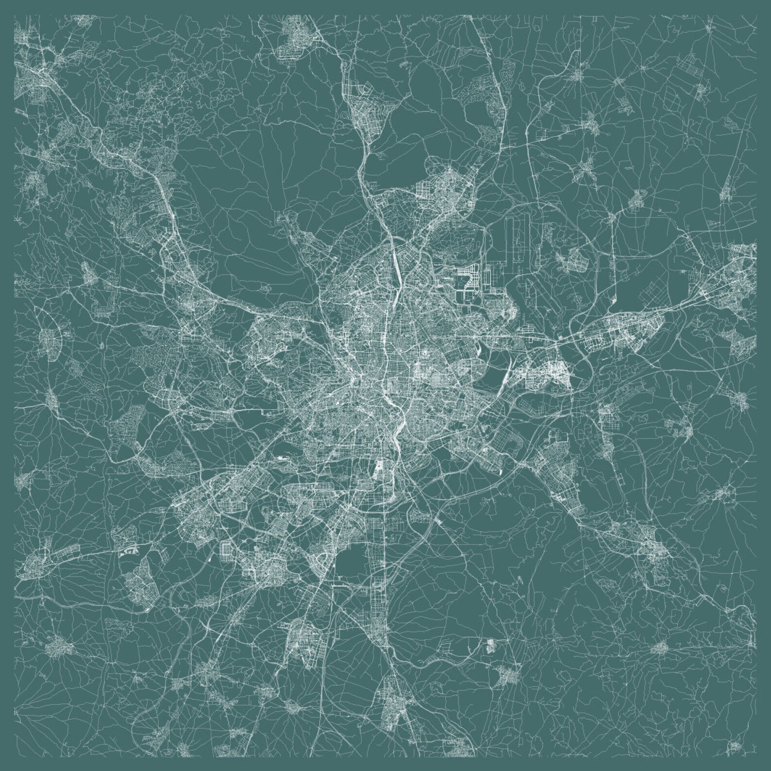 MADRID MAP PRINT Modern Spain Map Poster Minimalist City - Etsy