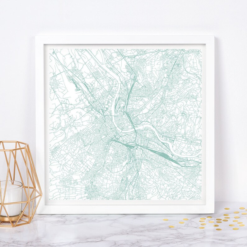 BASEL CITY MAP Fine Art Map Poster Basel Map Print - Etsy Canada
