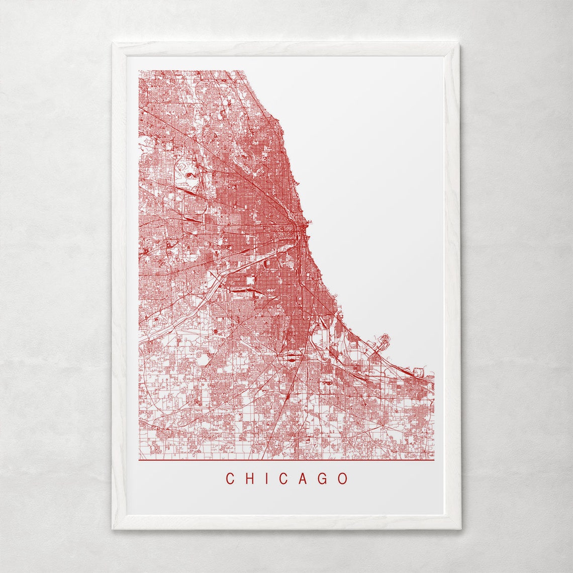 CHICAGO MAP High Quality Giclee Print Minimalist Chicago - Etsy Canada