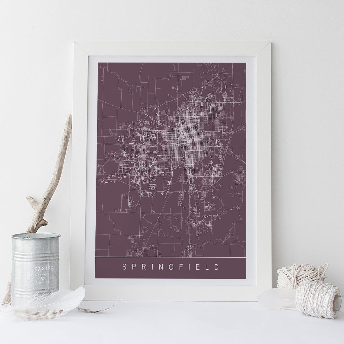 SPRINGFIELD CITY MAP Line Art City Map Road Map of | Etsy