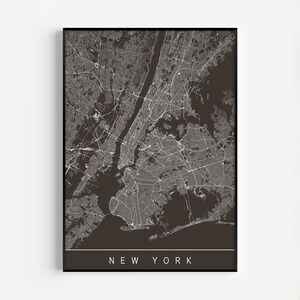 NEW YORK CITY Map Art Modern New York City Print Art Customizable N.Y.C ...