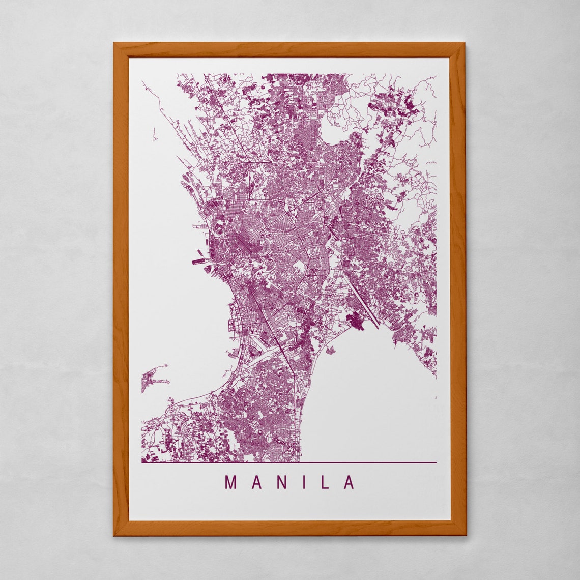 MANILA MAP High Quality Giclee Print Minimalist Manilla Art - Etsy