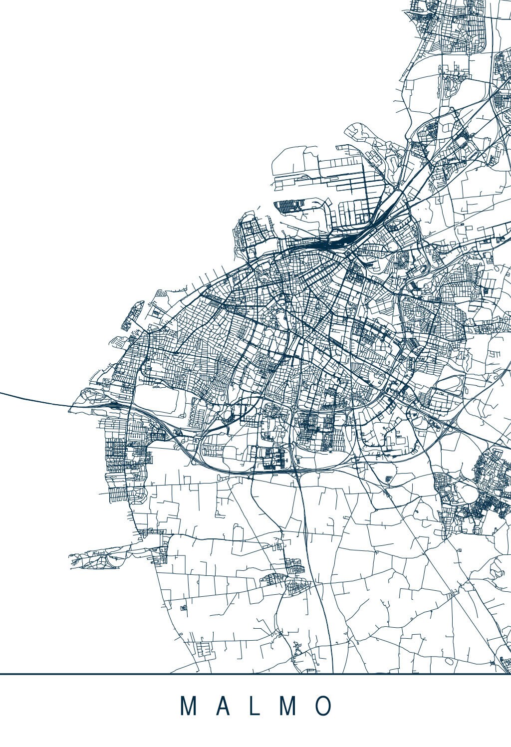 MALMO MAP High Quality Giclee Print Minimalist Malmo Art - Etsy Canada