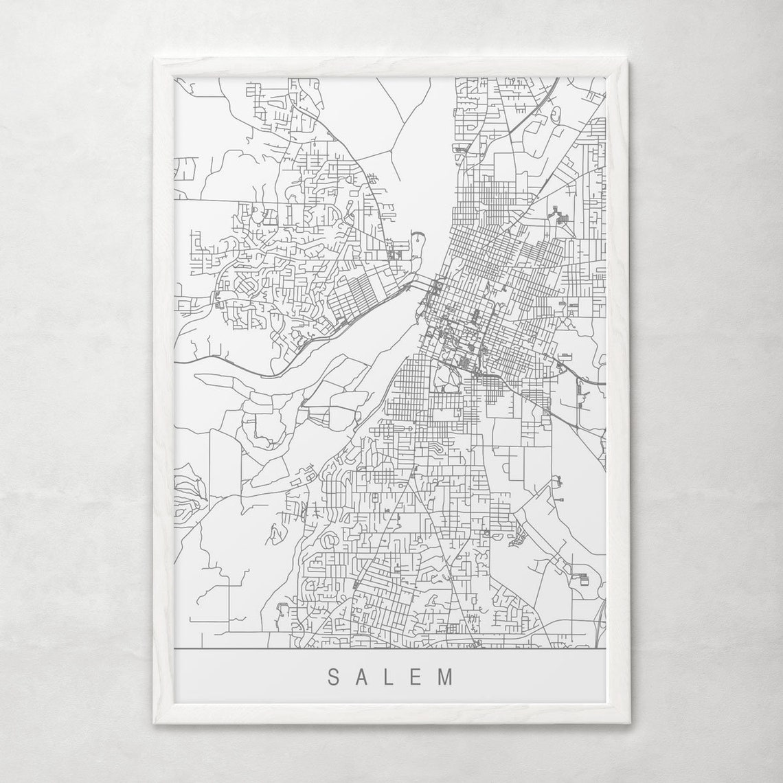 SALEM OREGON MAP Customizable City Map High Quality Giclee - Etsy
