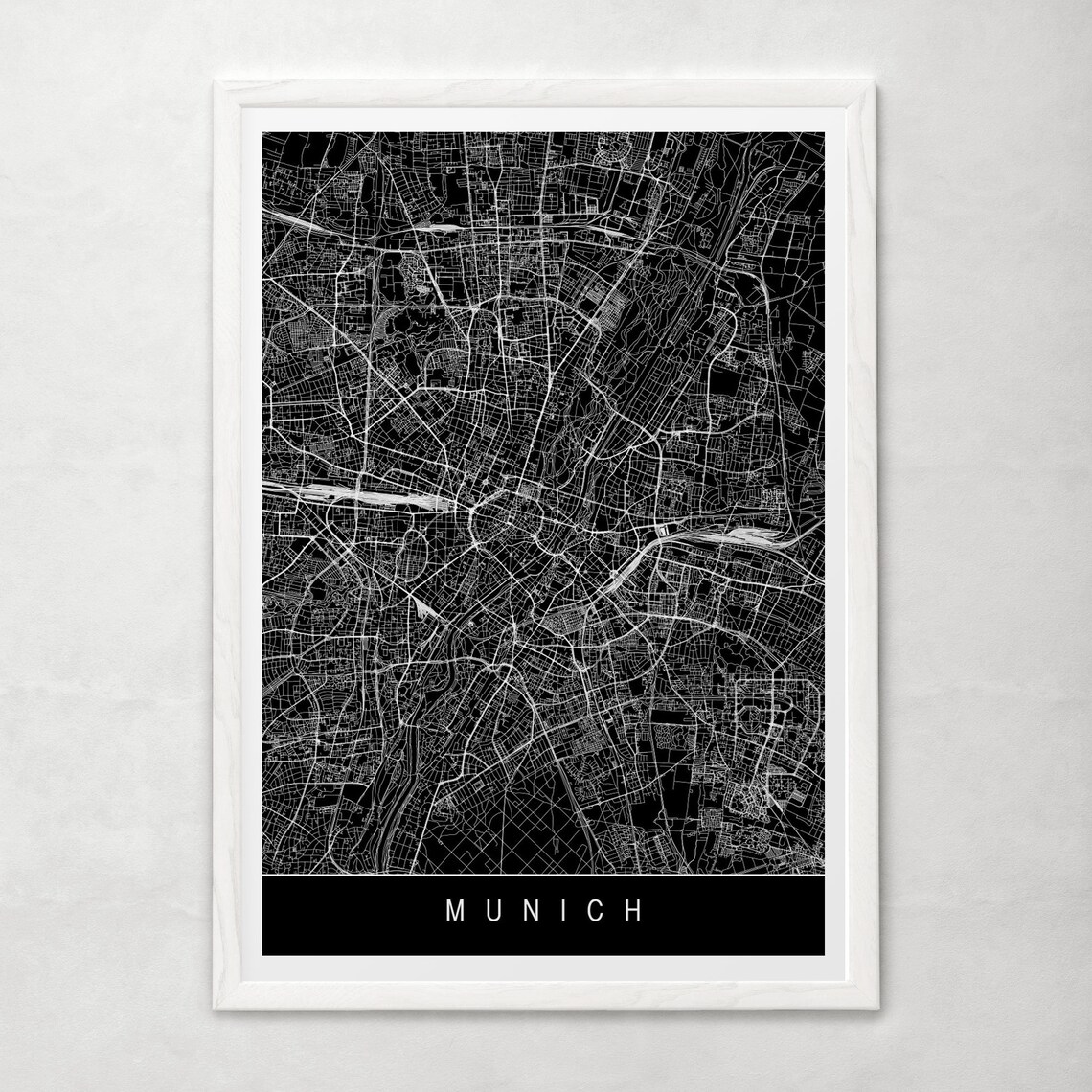MUNICH MAP PRINT Art Modern City Print Art Customizable - Etsy