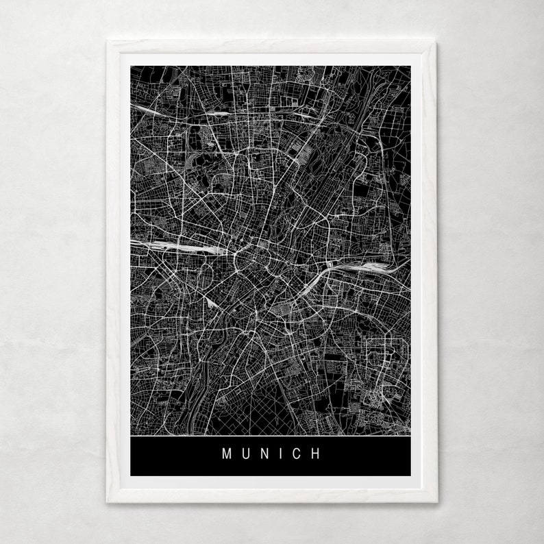 MUNICH MAP PRINT Art Modern City Print Art Customizable | Etsy