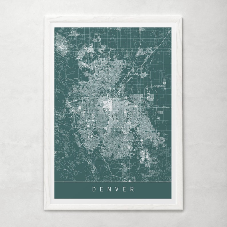DENVER CITY MAP Art Print Line Art City Map Denver | Etsy