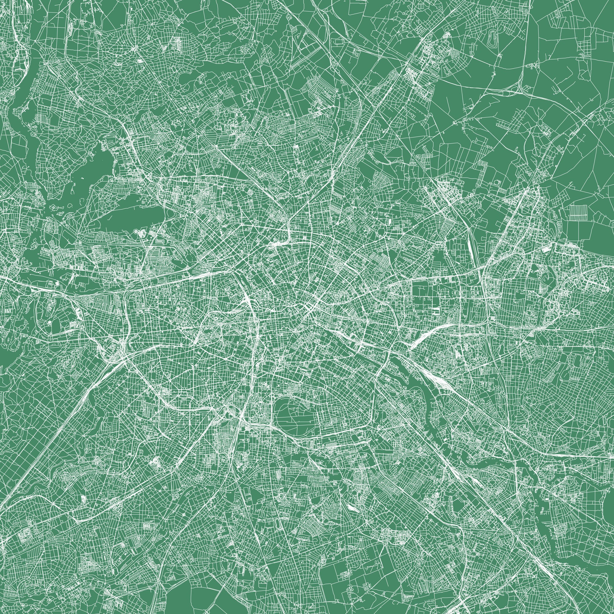 BERLIN Germany CITY MAP Poster Line Art City Map Road Map of Berlin ...