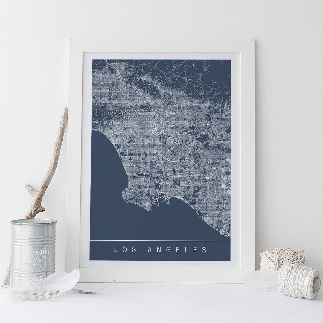 LA MAP PRINT Line Art City Map Los Angeles California Map - Etsy