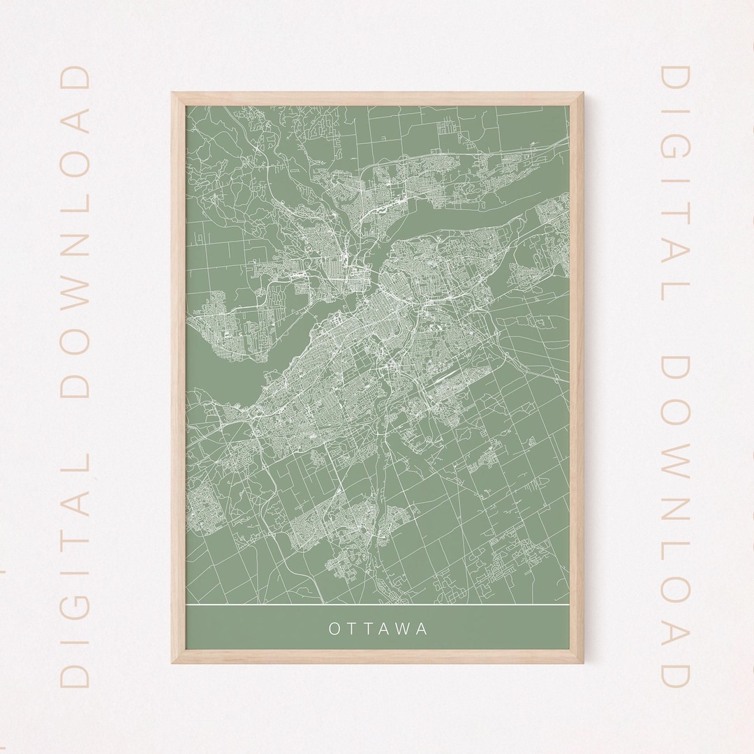 OTTAWA CANADA MAP, Printable Digital Download, City Poster, High ...