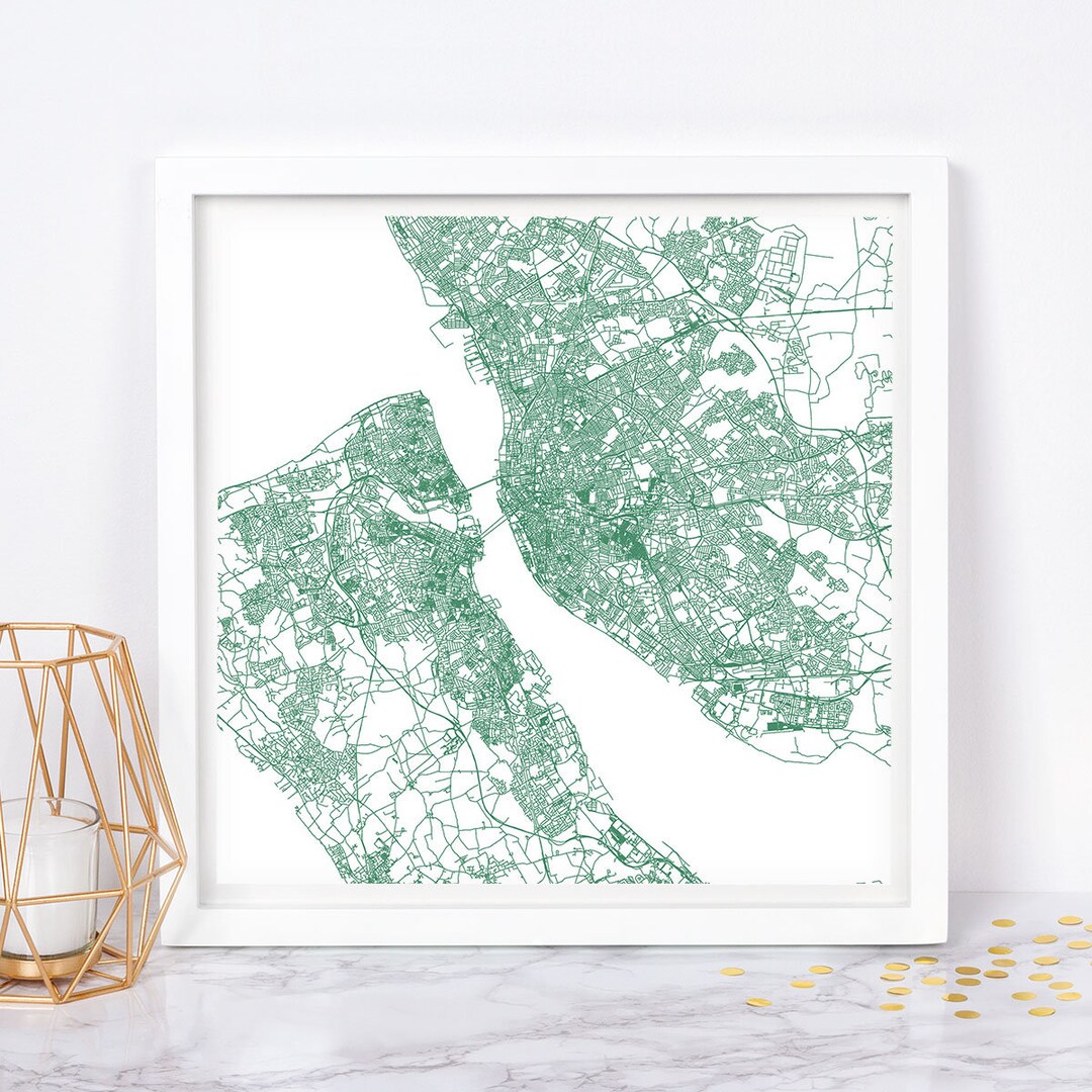 LIVERPOOL CITY MAP - Fine Art Map Poster - Liverpool Map Print ...