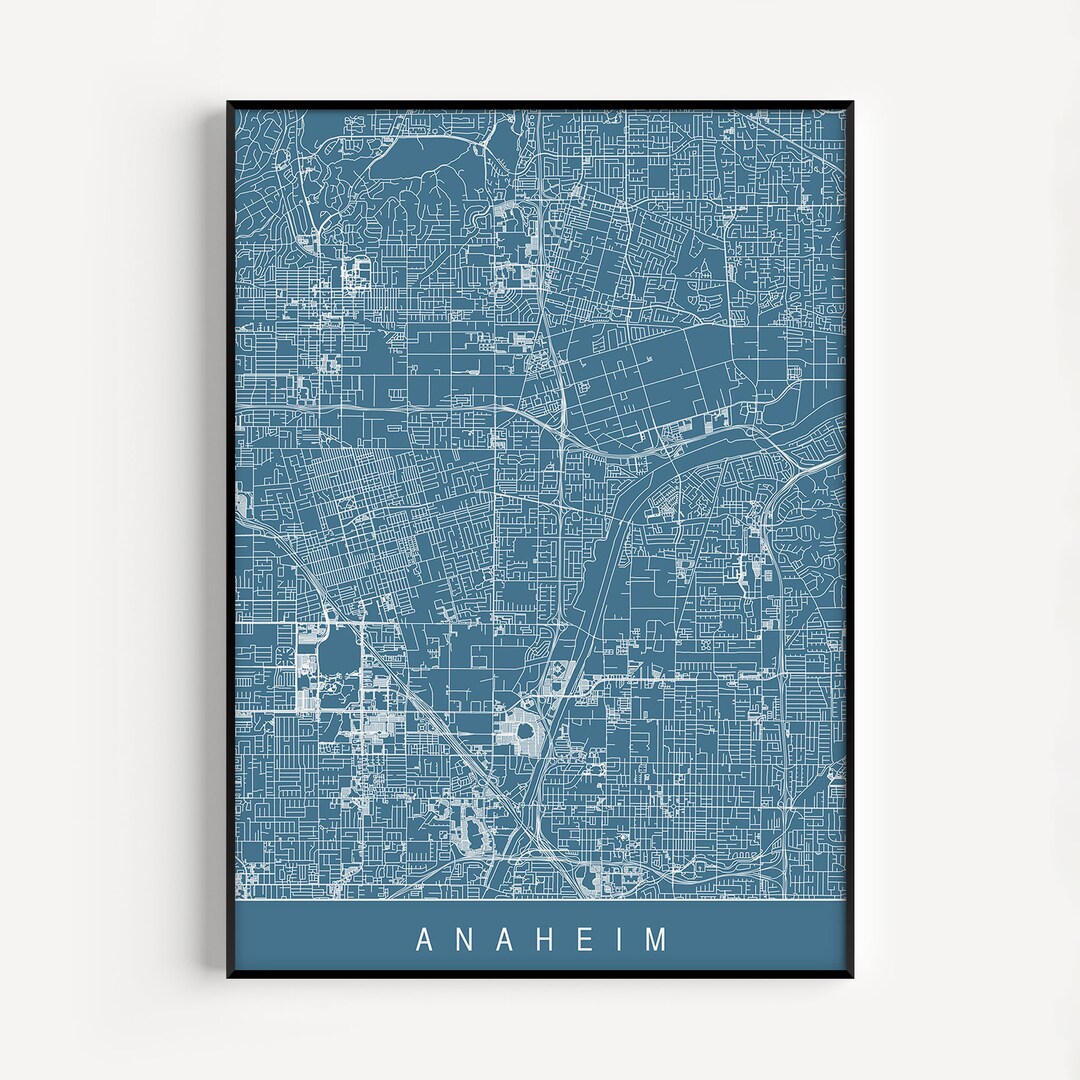 MAPA DE LA CIUDAD DE ANAHEIM Mapa de la ciudad de arte lineal Mapa de ...