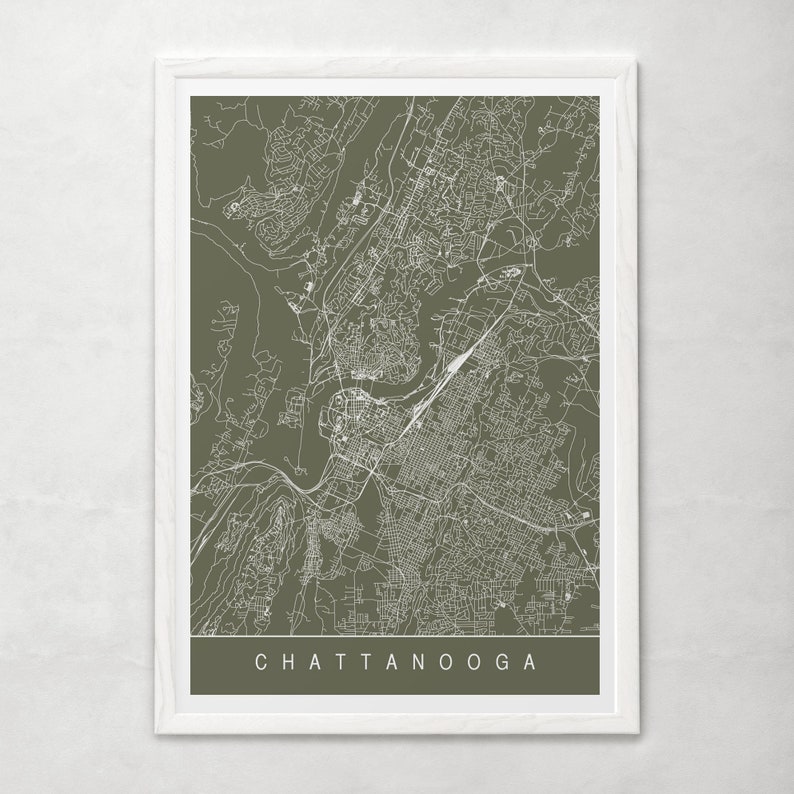 CHATTANOOGA CITY MAP Art Print Line Art City Map - Etsy