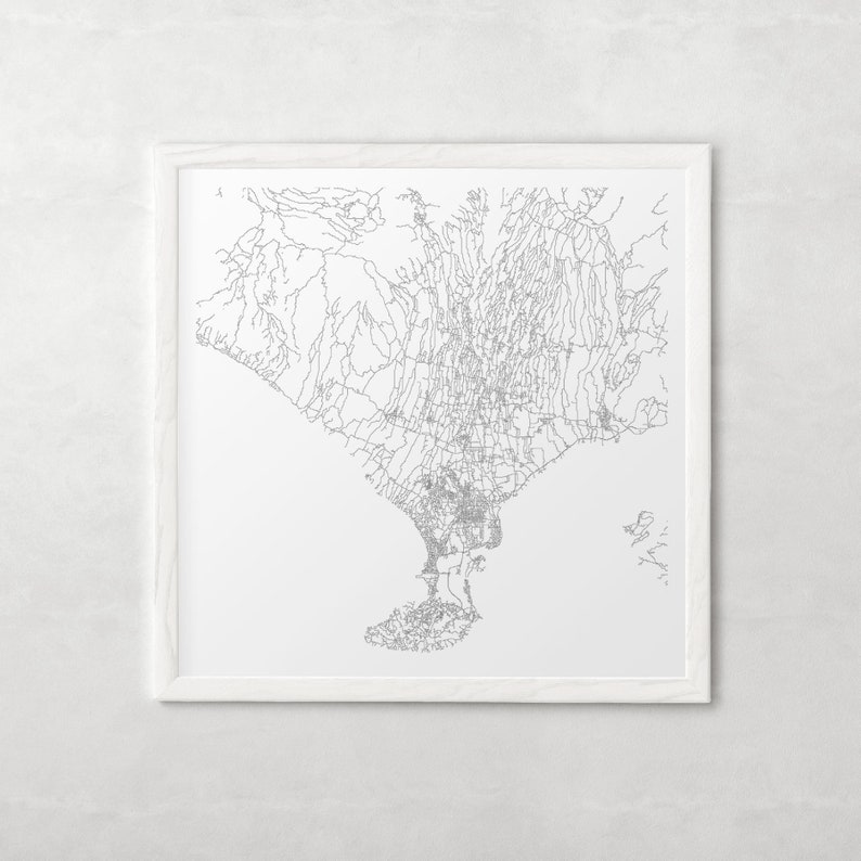 BALI CITY MAP Fine Art Map Poster Bali Map Print - Etsy