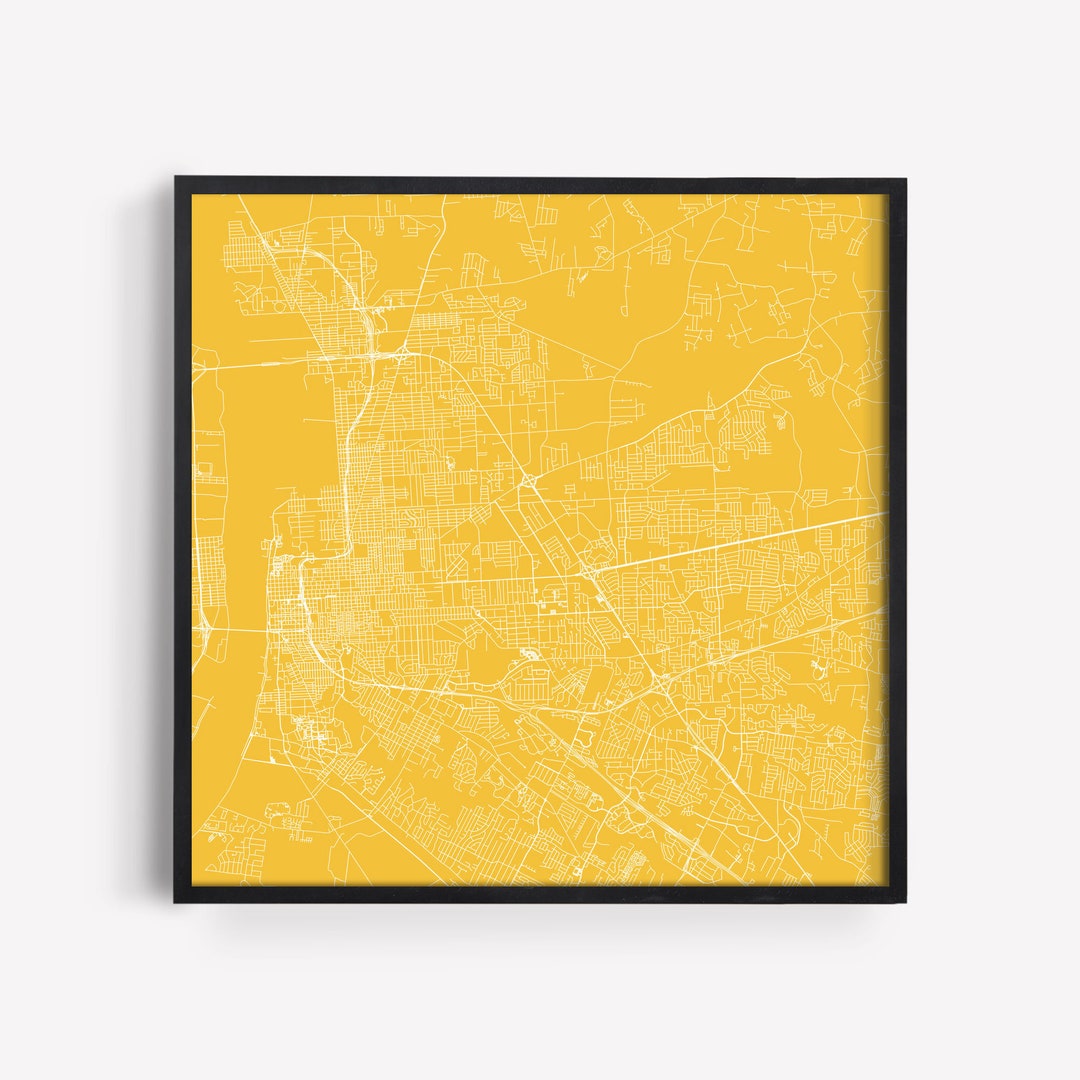 BATON ROUGE City MAP - Minimalist Wall Art, Modern Design City Grid ...