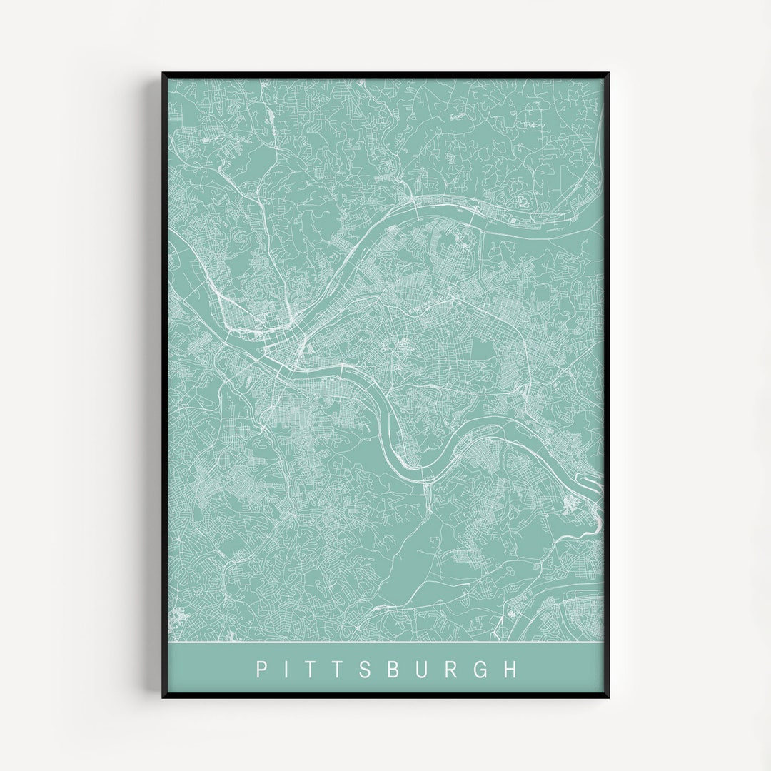PITTSBURGH CITY MAP Modern City Print Art Customizable City Map Home ...
