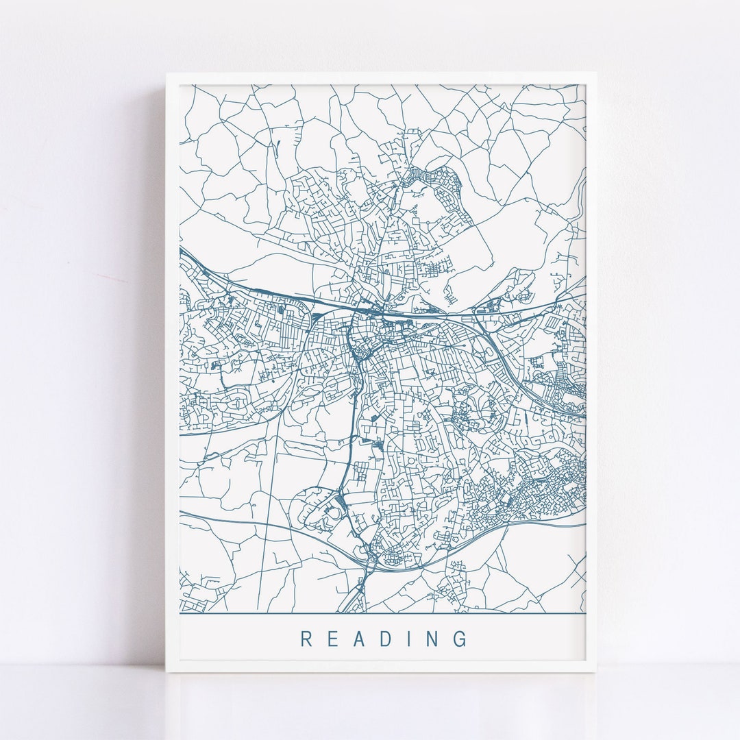 READING MAP - Minimalist Reading PA Art Print, Customizable City Map ...