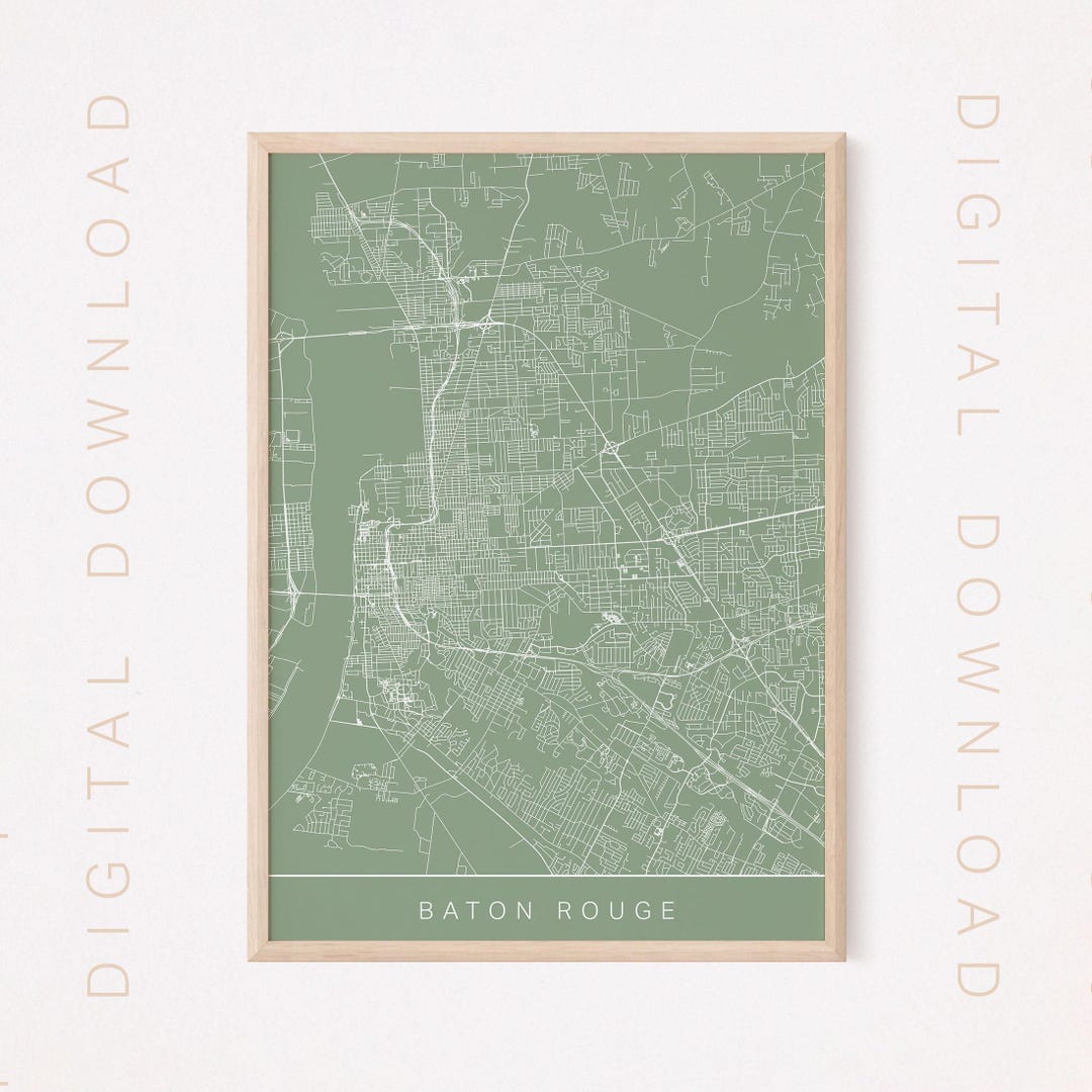 BATON ROUGE City MAP, Digital Download, Line Art City Map, Road Map of ...