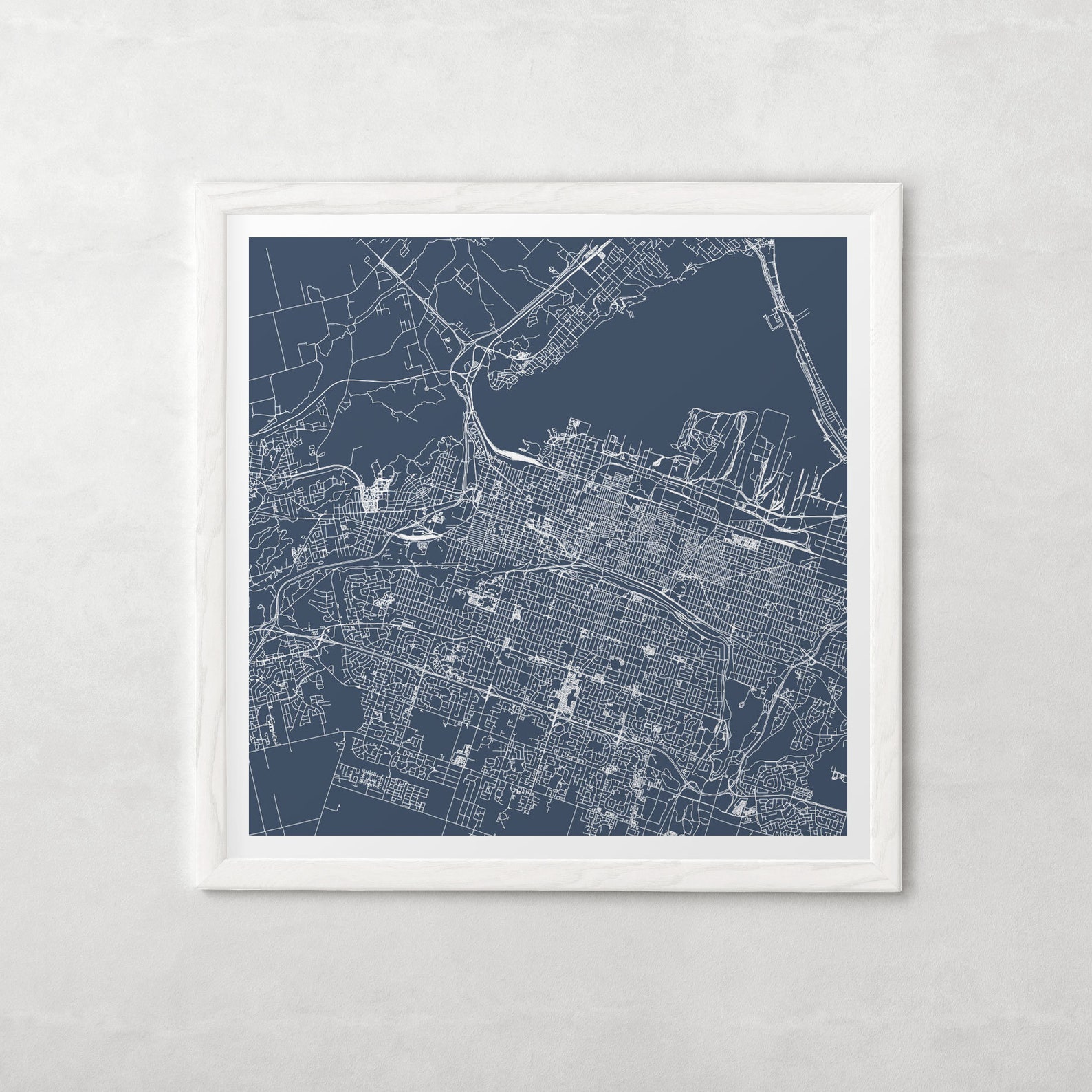 HAMILTON CITY MAP Fine Art Map Poster Modern Ontario Canada | Etsy