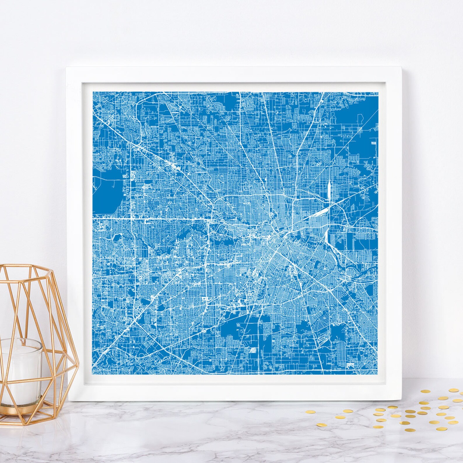 HOUSTON CITY MAP Fine Art Map Poster Modern Texas United - Etsy