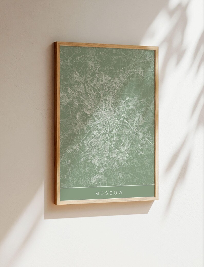 MOSCOW RUSSIA MAP, Printable City Poster, Digital Download, Multiple ...